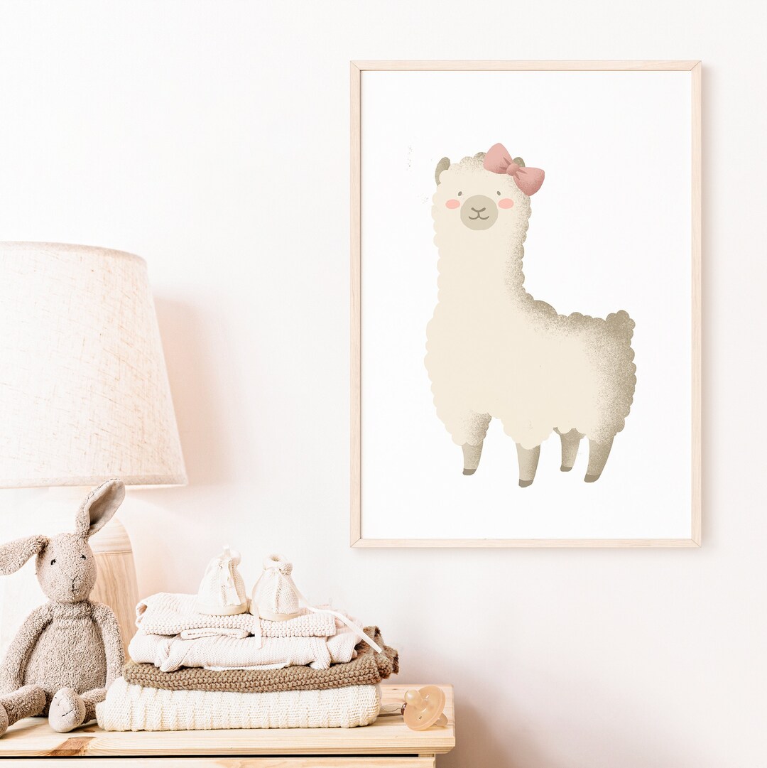 Llama Poster Alpaca Girl I Llama Poster, Alpaca Poster, Llama Baby ...
