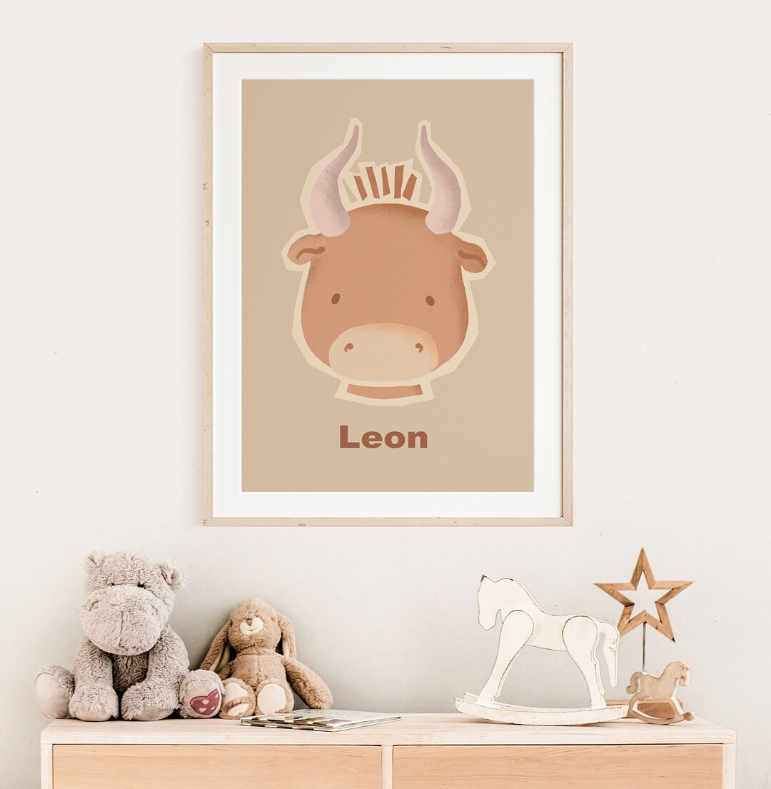 Personalized Taurus Poster I Taurus Poster Children's Room, Zodiac Sign ...