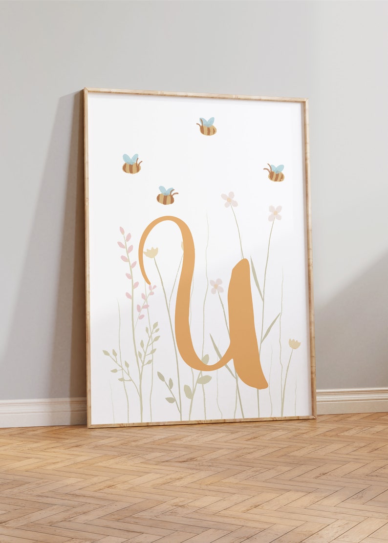 Letter Poster Bee Personalized I Poster With Letters, Nature, Gift Idea ...