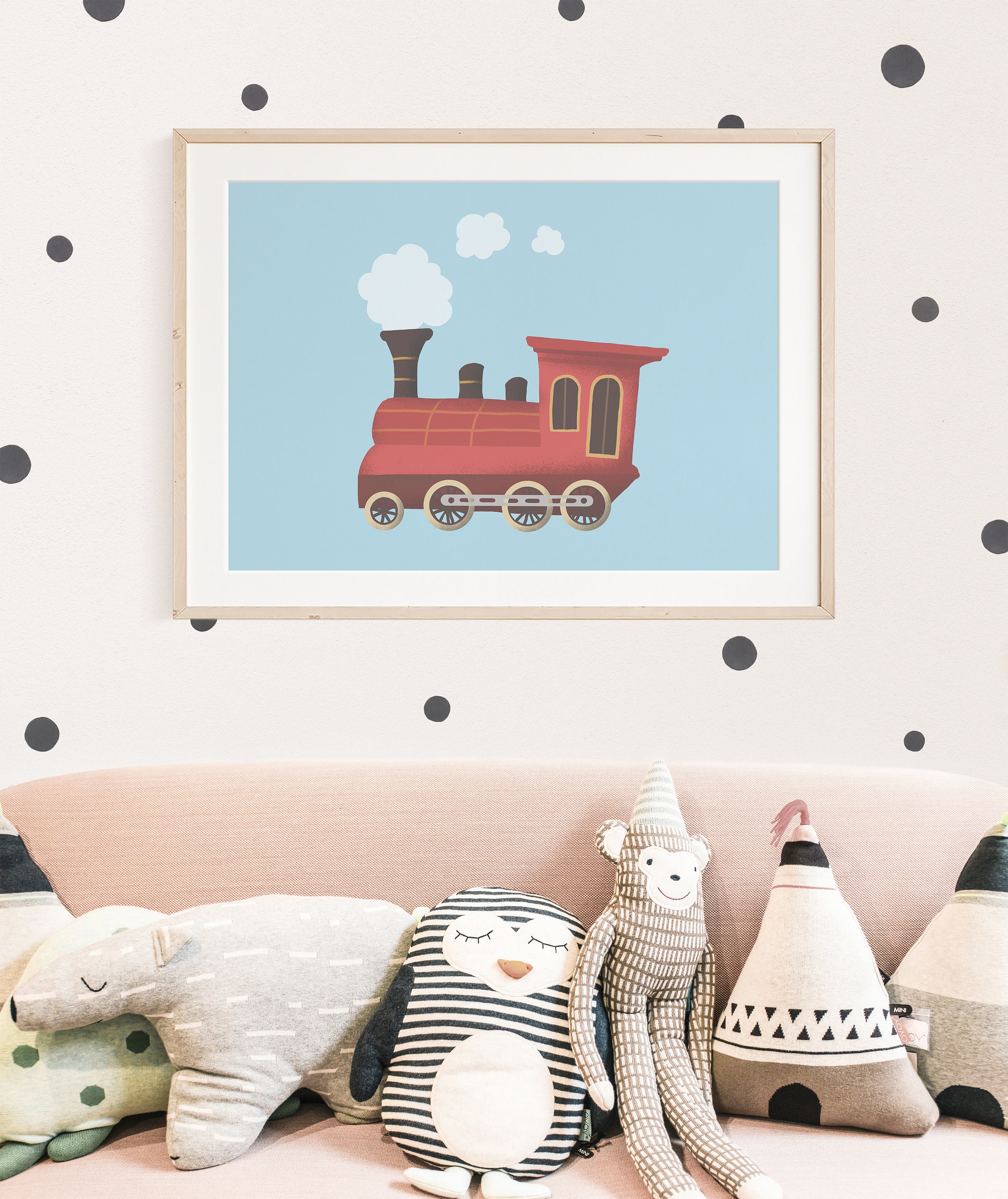 Locomotive Poster Blue I Train Poster, Station Poster, Children's Room ...