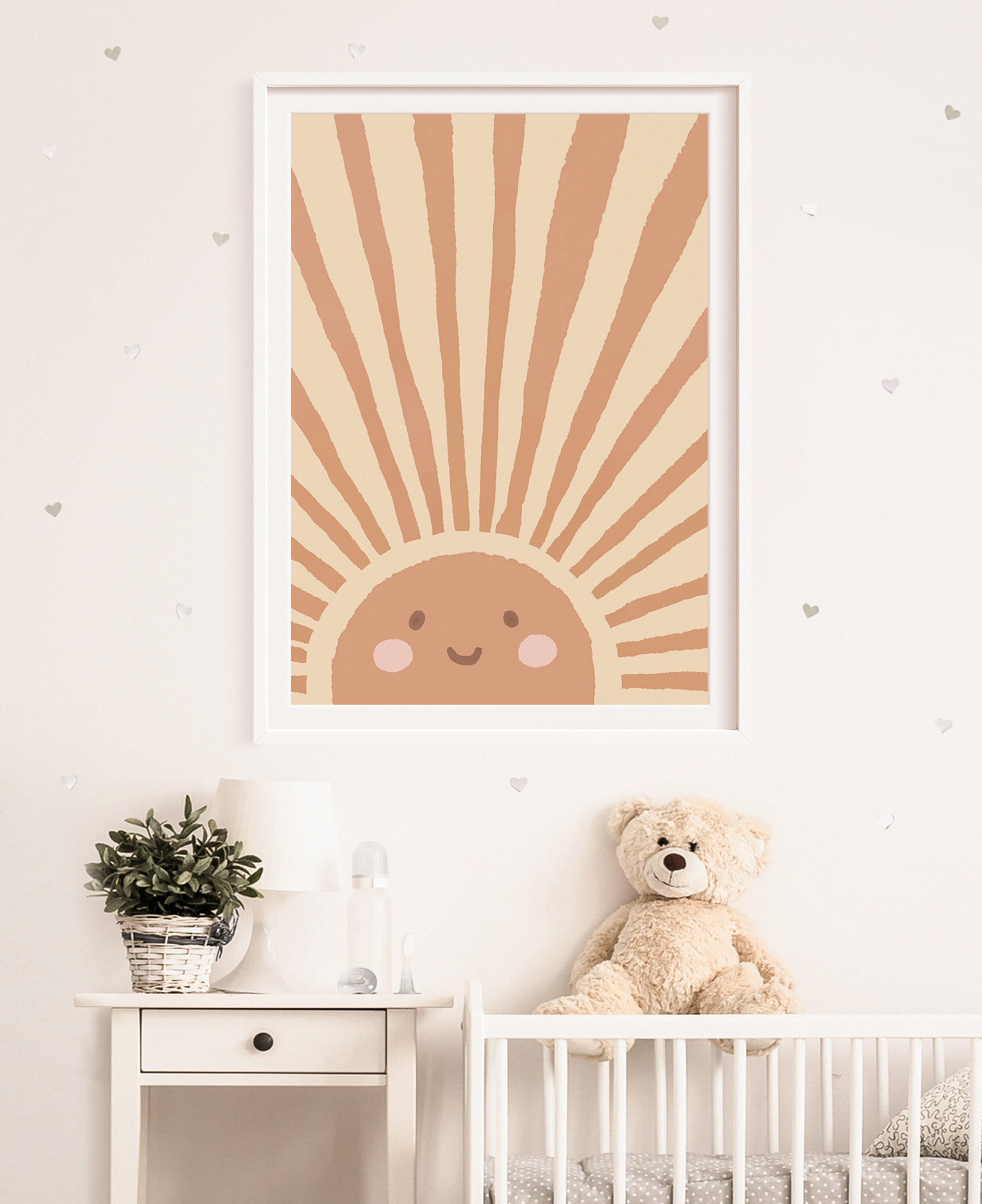 Sophie Sunshine Poster Beige I Sun Poster, Sun Wall Decor, Sun Poster ...