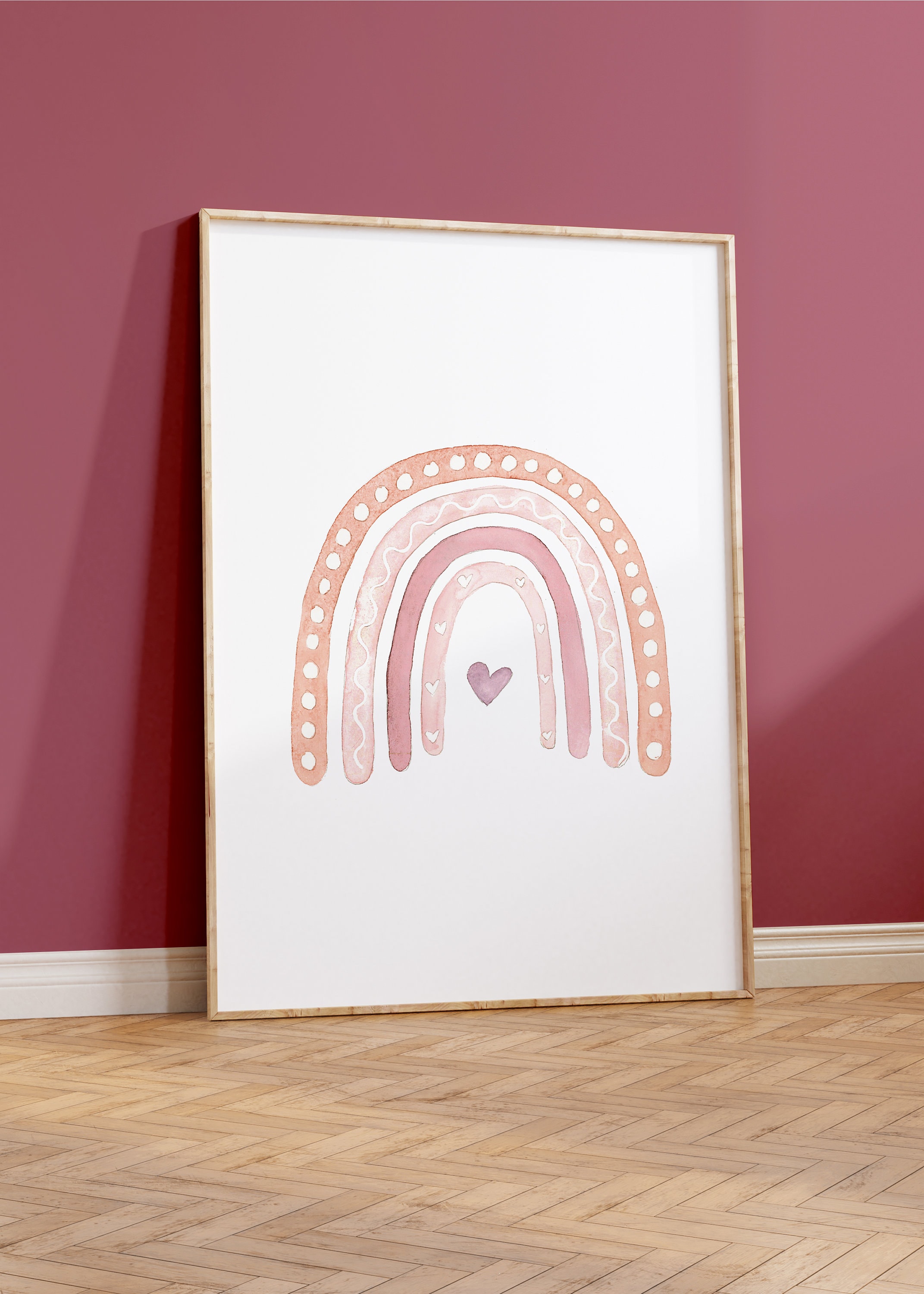 Pastel Rainbow Poster Old Pink I Living Room Decoration, Children's ...