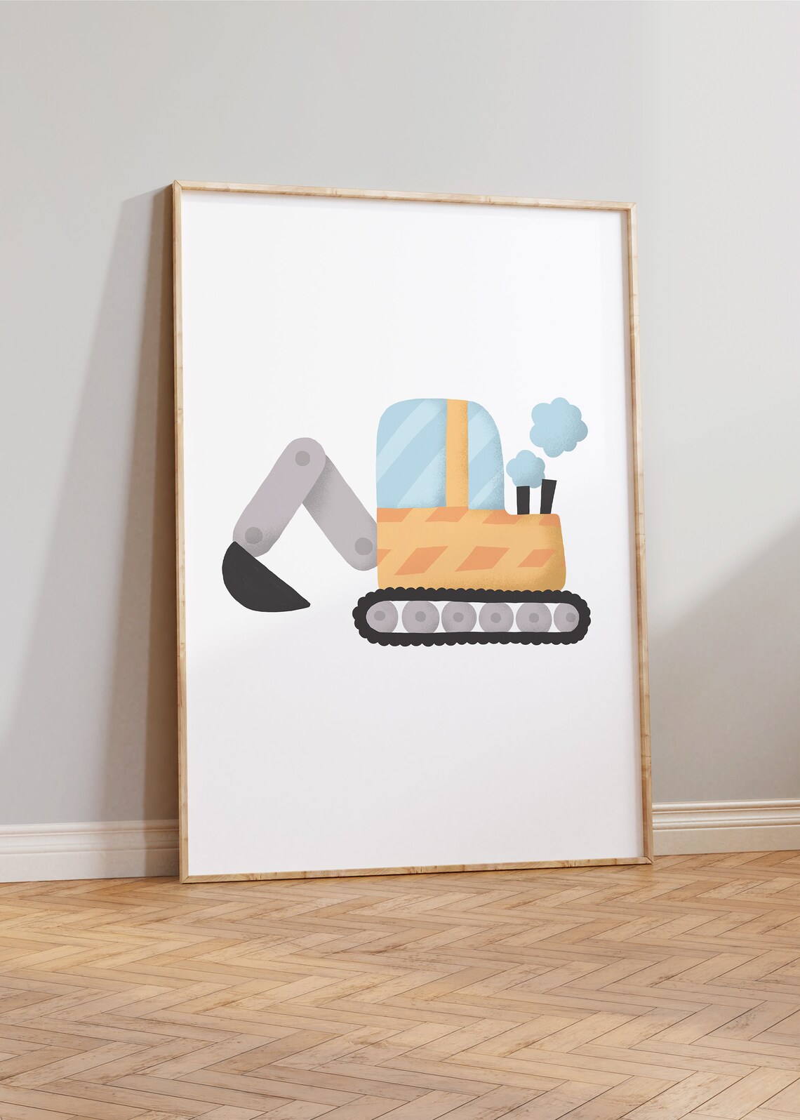 Bagger Poster I Baustelle Poster, Fahrzeug Poster, Bauarbeiter Poster ...