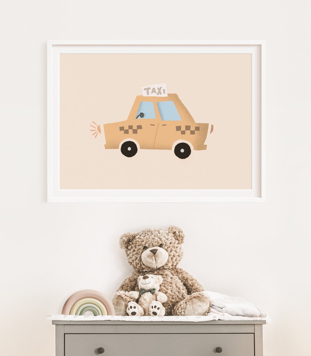 Taxi Poster I Car Poster, Taxi Poster, Wall Decor Boys Room, Car Poster ...