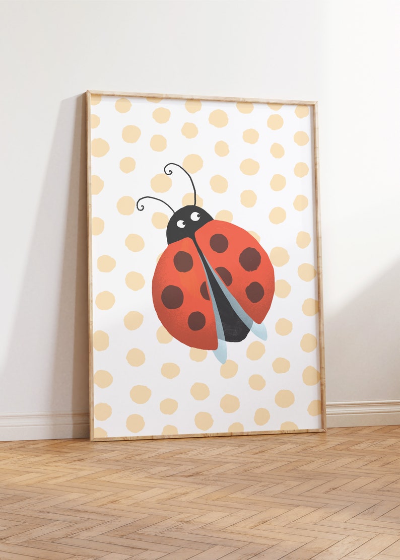Mia Ladybug Poster Yellow Dotted I Ladybug Poster Decoration, Wall ...
