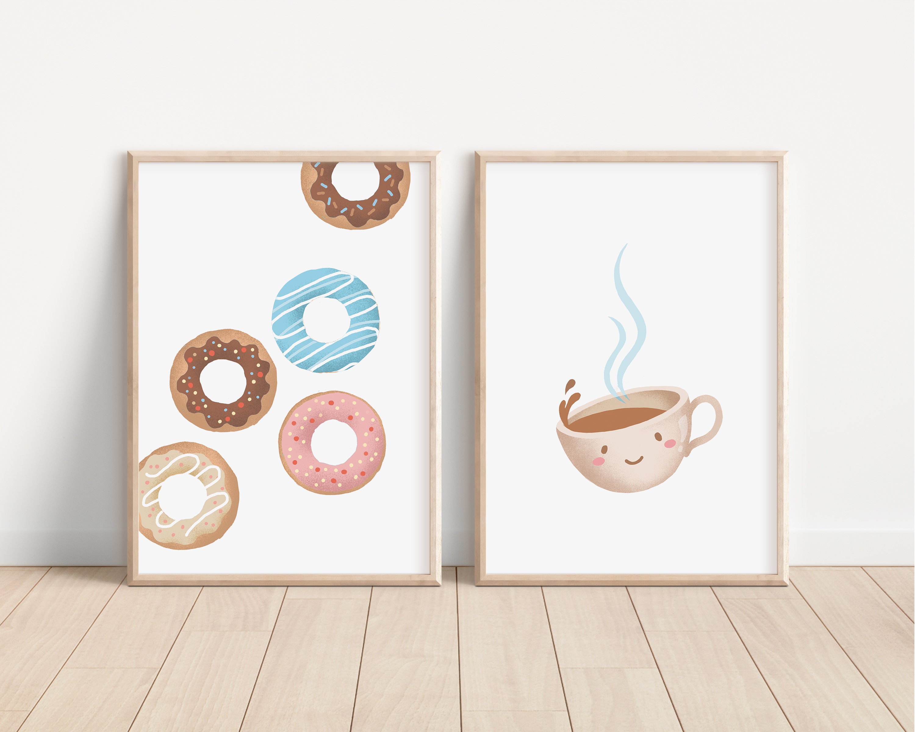 Five Donut Coffee Poster Set I Sweets Poster, Donut Poster, Donut ...