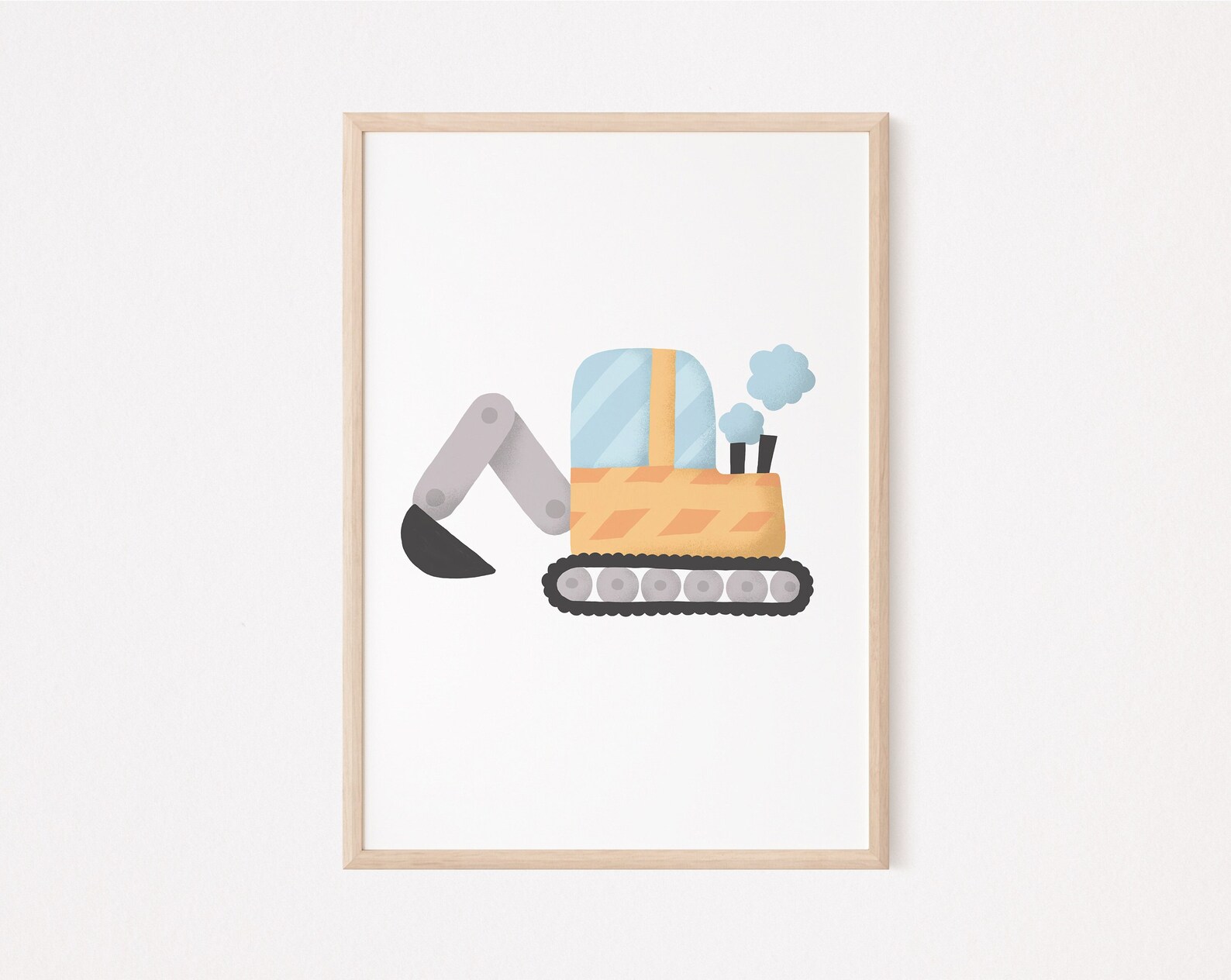 Bagger Poster I Baustelle Poster, Fahrzeug Poster, Bauarbeiter Poster ...