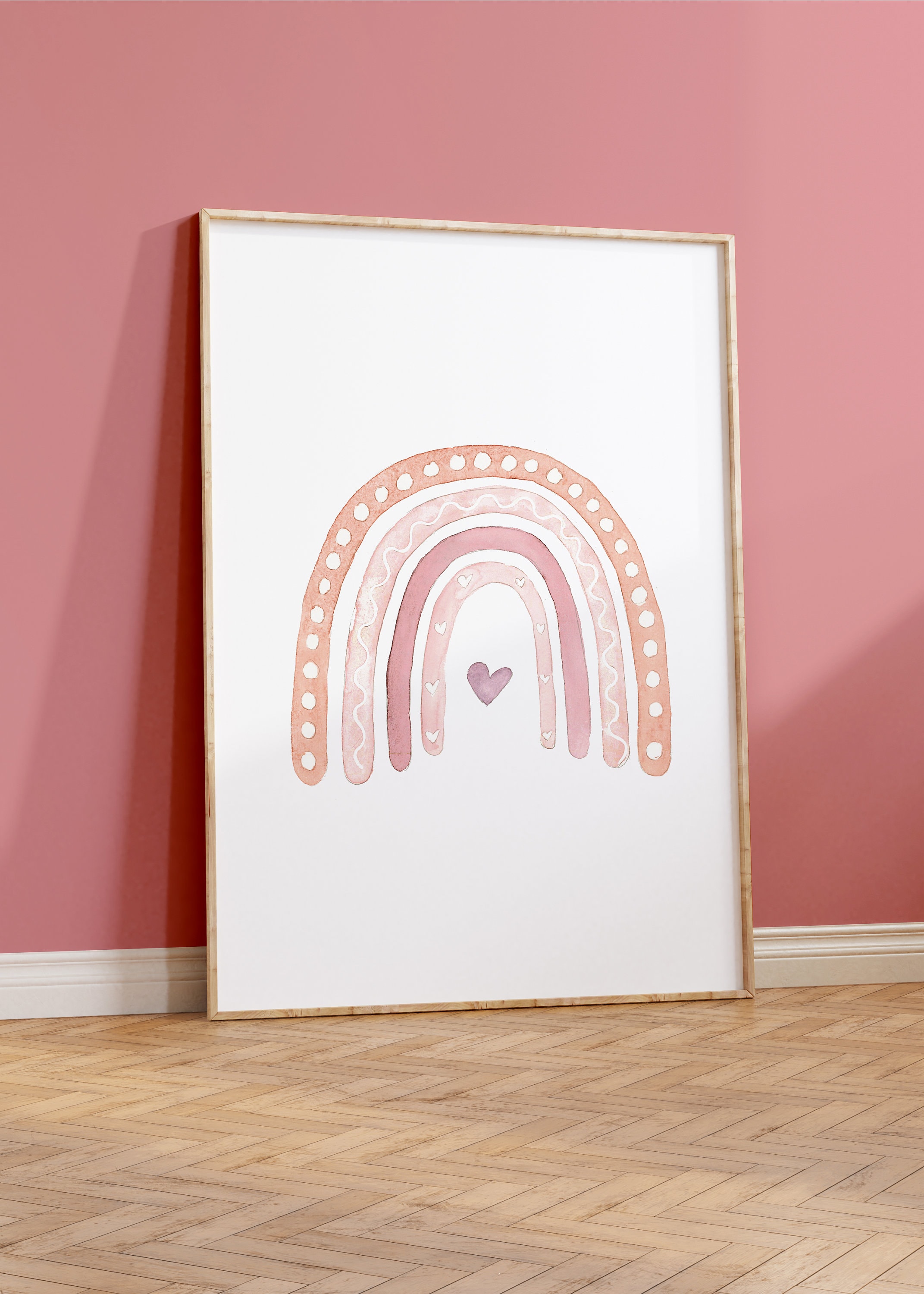 Pastel Rainbow Poster Old Pink I Living Room Decoration, Children's ...