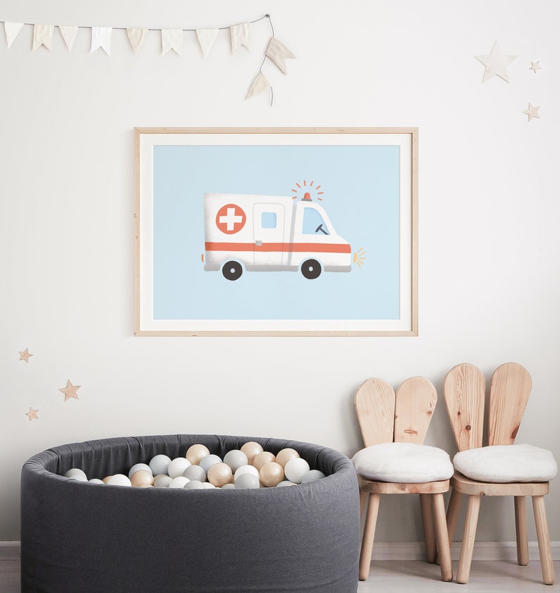 Ambulance Poster I Hospital Car Wall Decor Baby Boy Girl Doctor ...