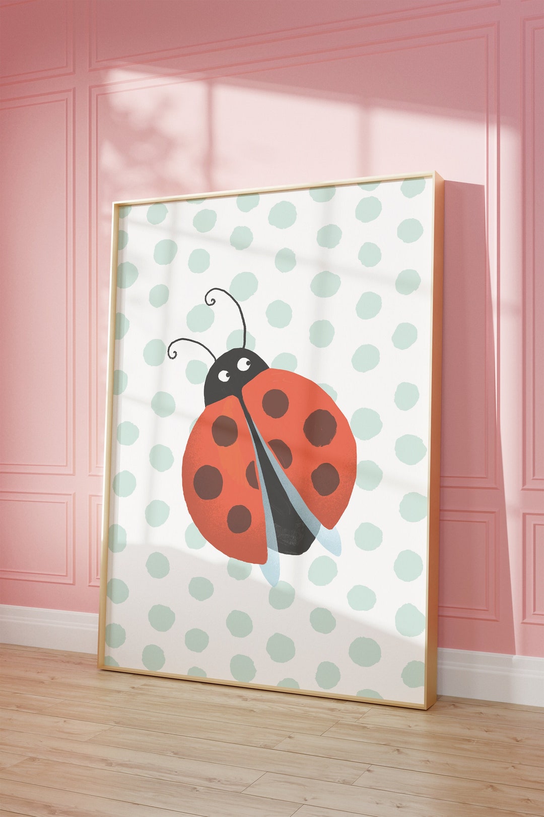 Mia Ladybug Poster Mint Dotted I Ladybug Poster Decoration, Wall ...