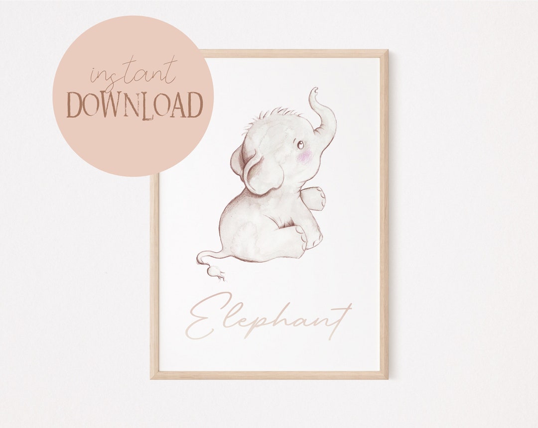 Eddie Elephant Poster I Elephant Poster, Elephant Mural, Elephant Wall ...