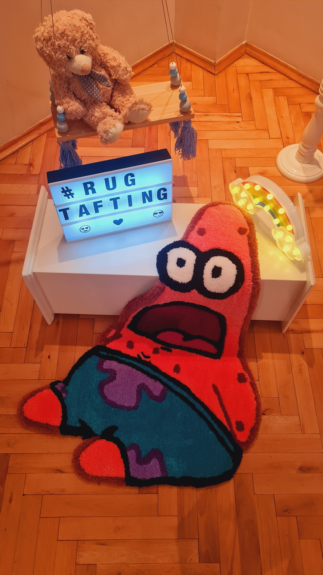 Patrick Star-inspired Rug, Handmade Rug, Patrick, Turkish Area Rug ...