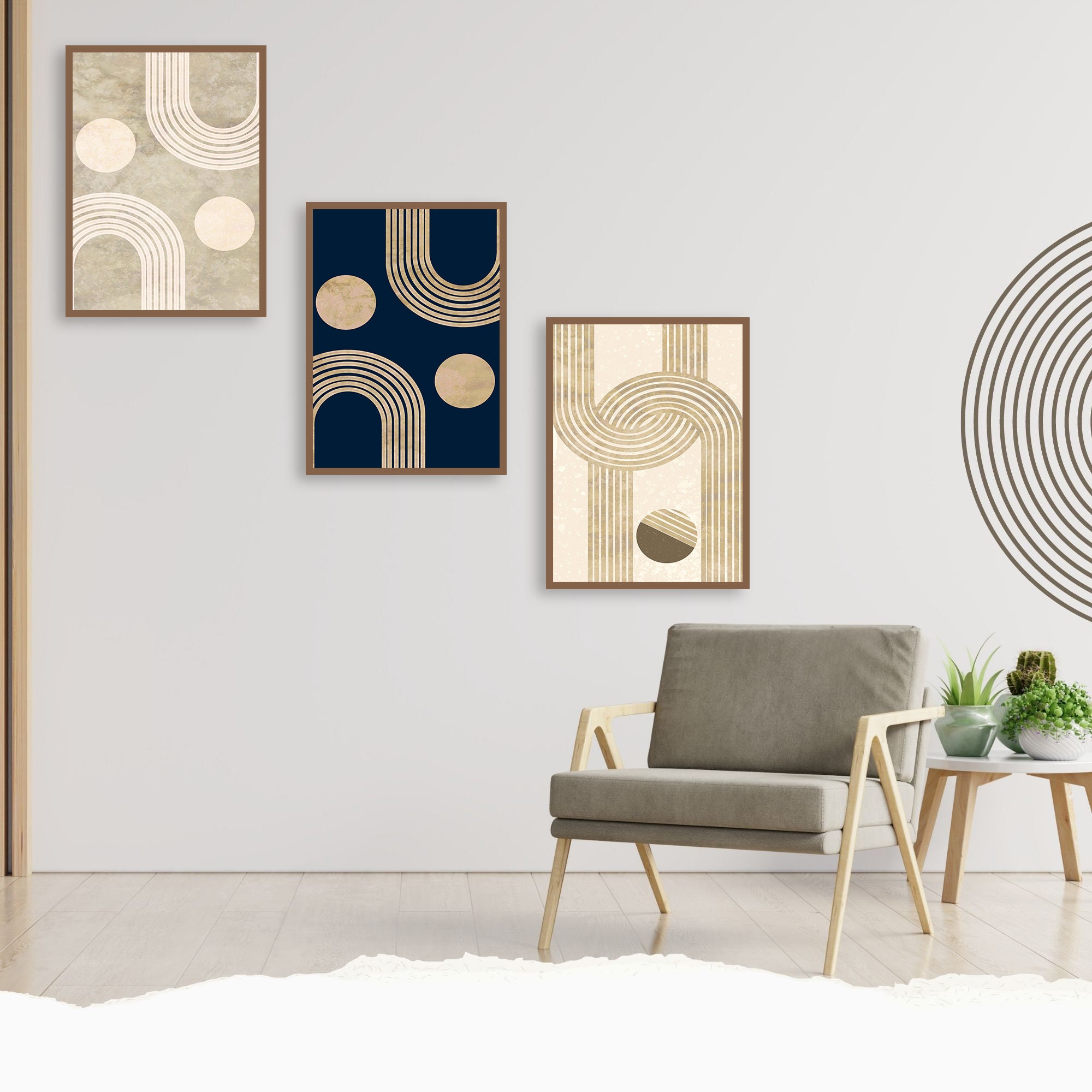 Geometric Arches, Printables Set of 3,geometric Rainbow,entryway Table ...