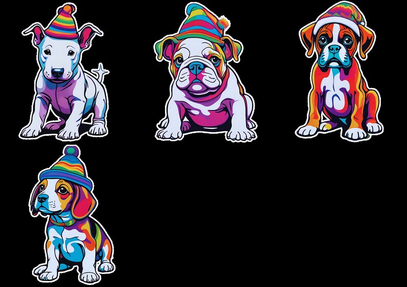 16x Cute Puppy: Print and Cut Digital PNG Sticker Sheets, 16 Different ...