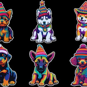16x Cute Puppy: Print and Cut Digital PNG Sticker Sheets, 16 Different ...
