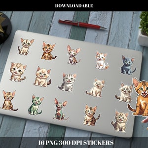 16x Cute Puppy: Print and Cut Digital PNG Sticker Sheets, 16 Different ...