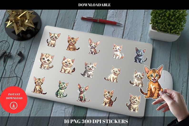 16x Cute Puppy: Print and Cut Digital PNG Sticker Sheets, 16 Different ...