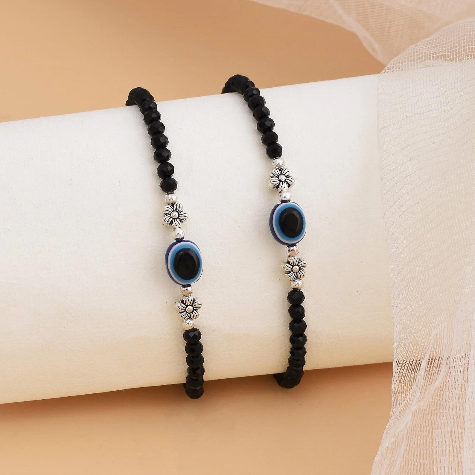 Evil Eye Black Thread Anklet | Adjustable Anti Nazar Black Thread ...