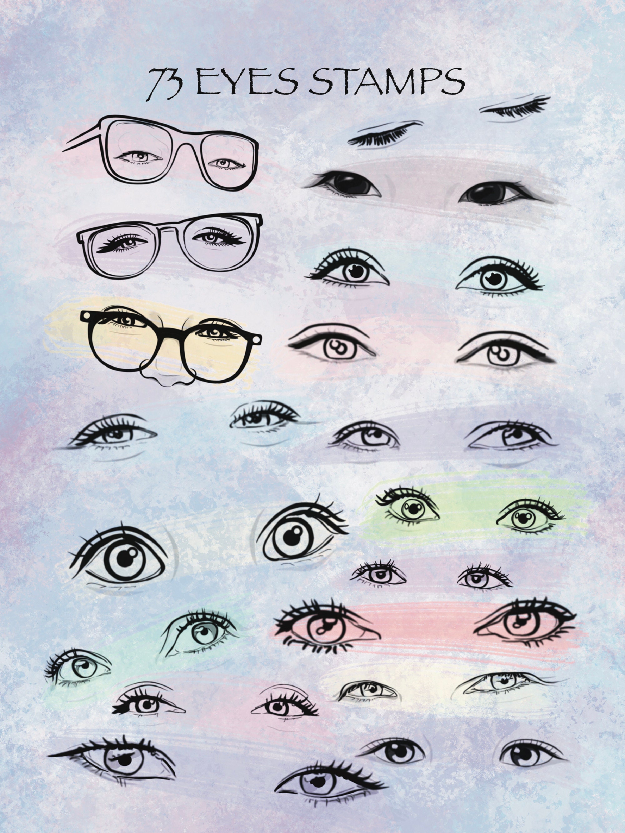 Procreate Eyes, Procreate Eyebrow, Eye and Eyebrow Big Stamp Set ...