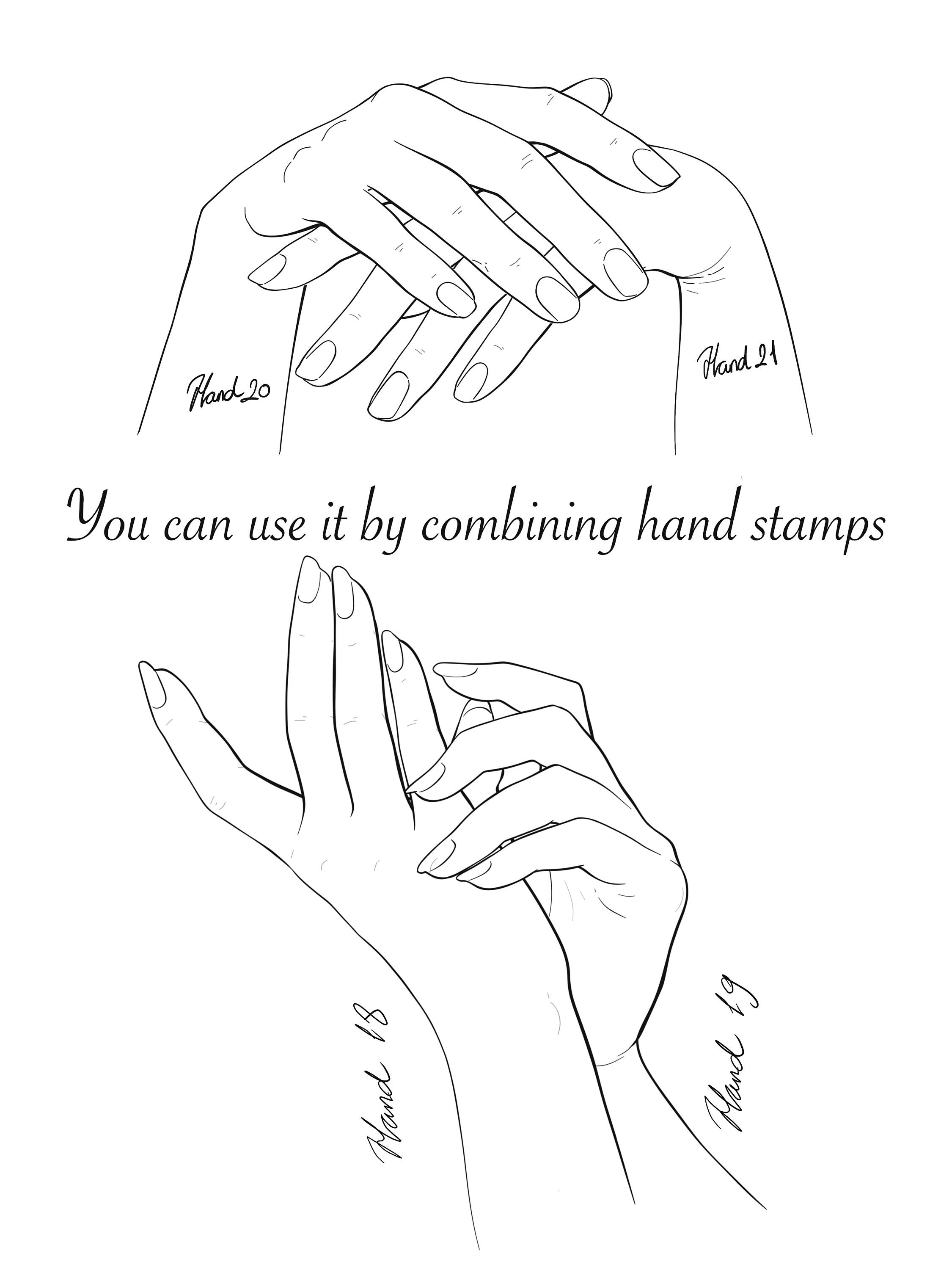 Procreate Hand Brush Set, Realistic Hand Drawings, New Hand Stamp Set ...