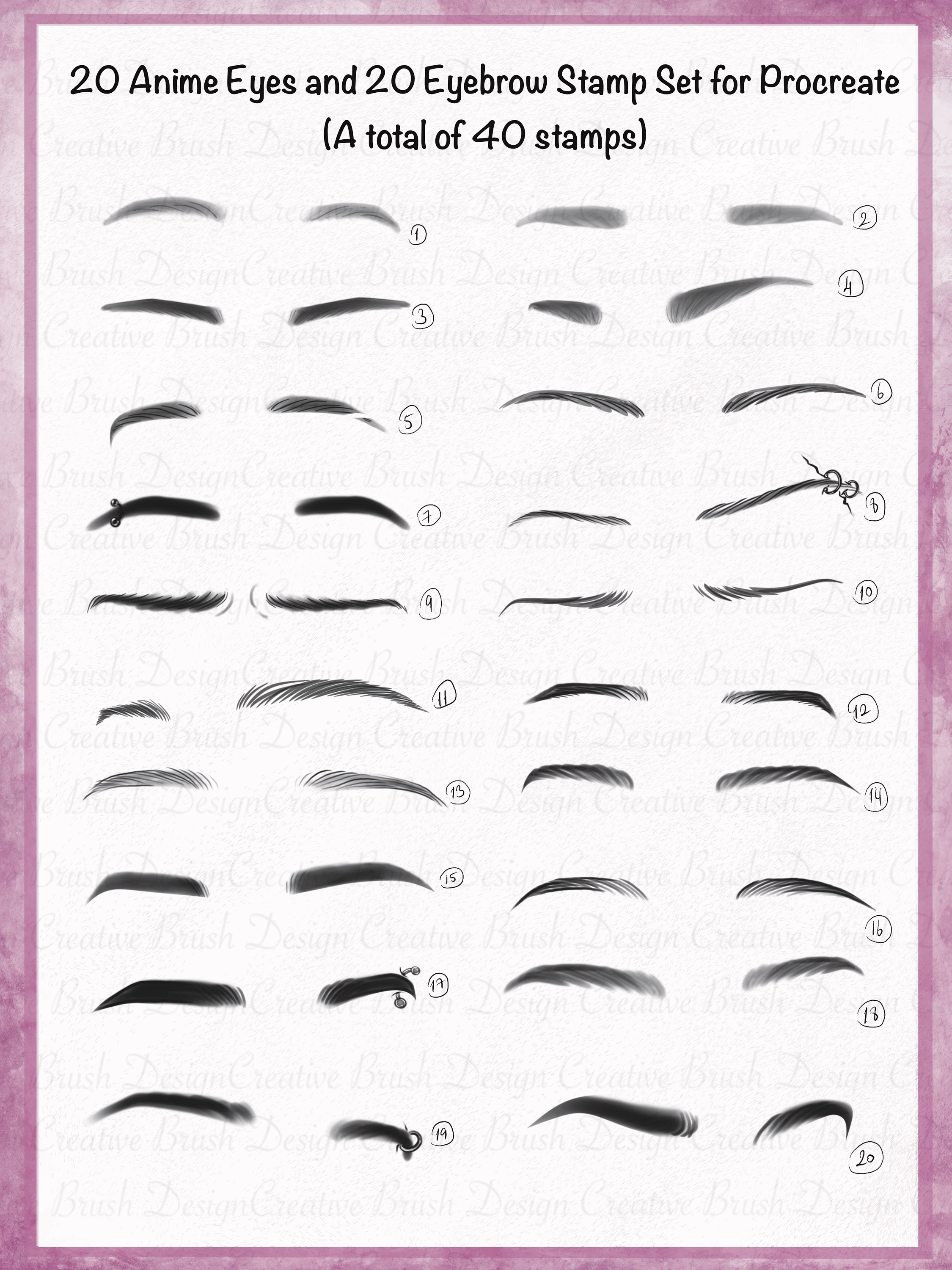 Procreate Anime Eyes Stamp, Cartoon Eyes for Procreate, Eyes Brushes ...