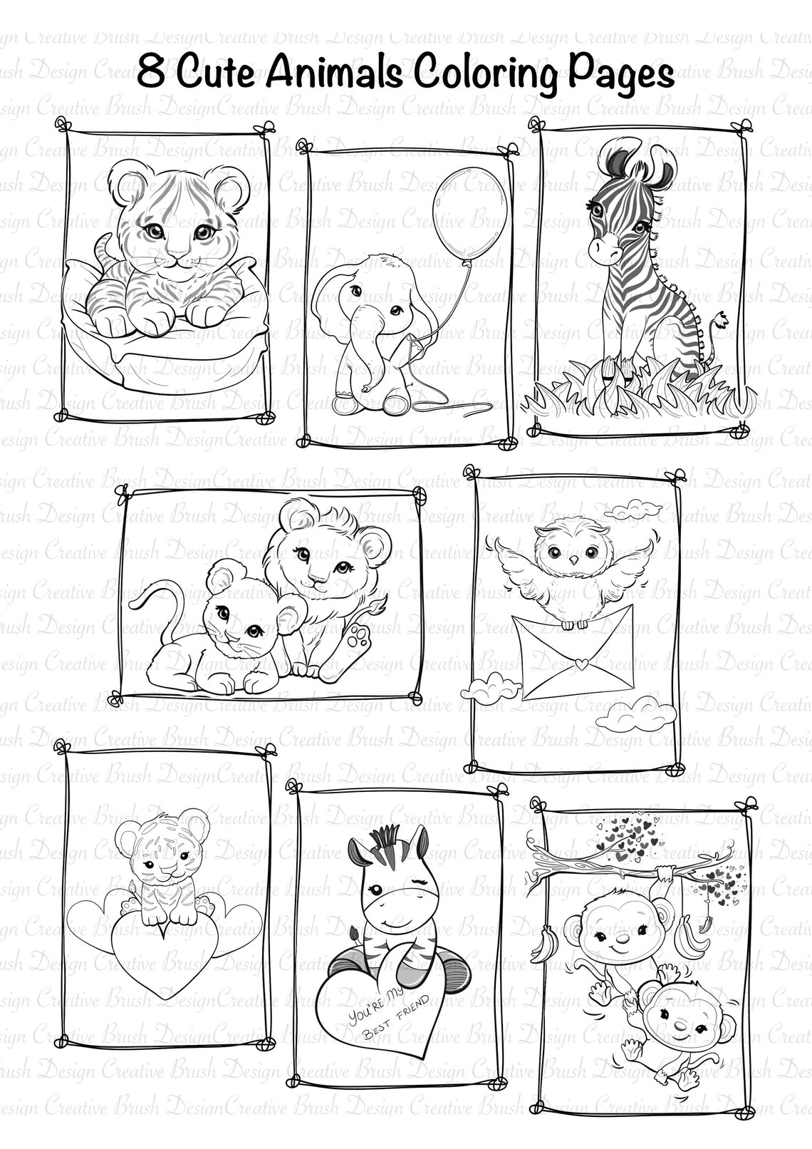 Printable Colouring Sheets, Cute Animals Coloring Pages, Printable ...