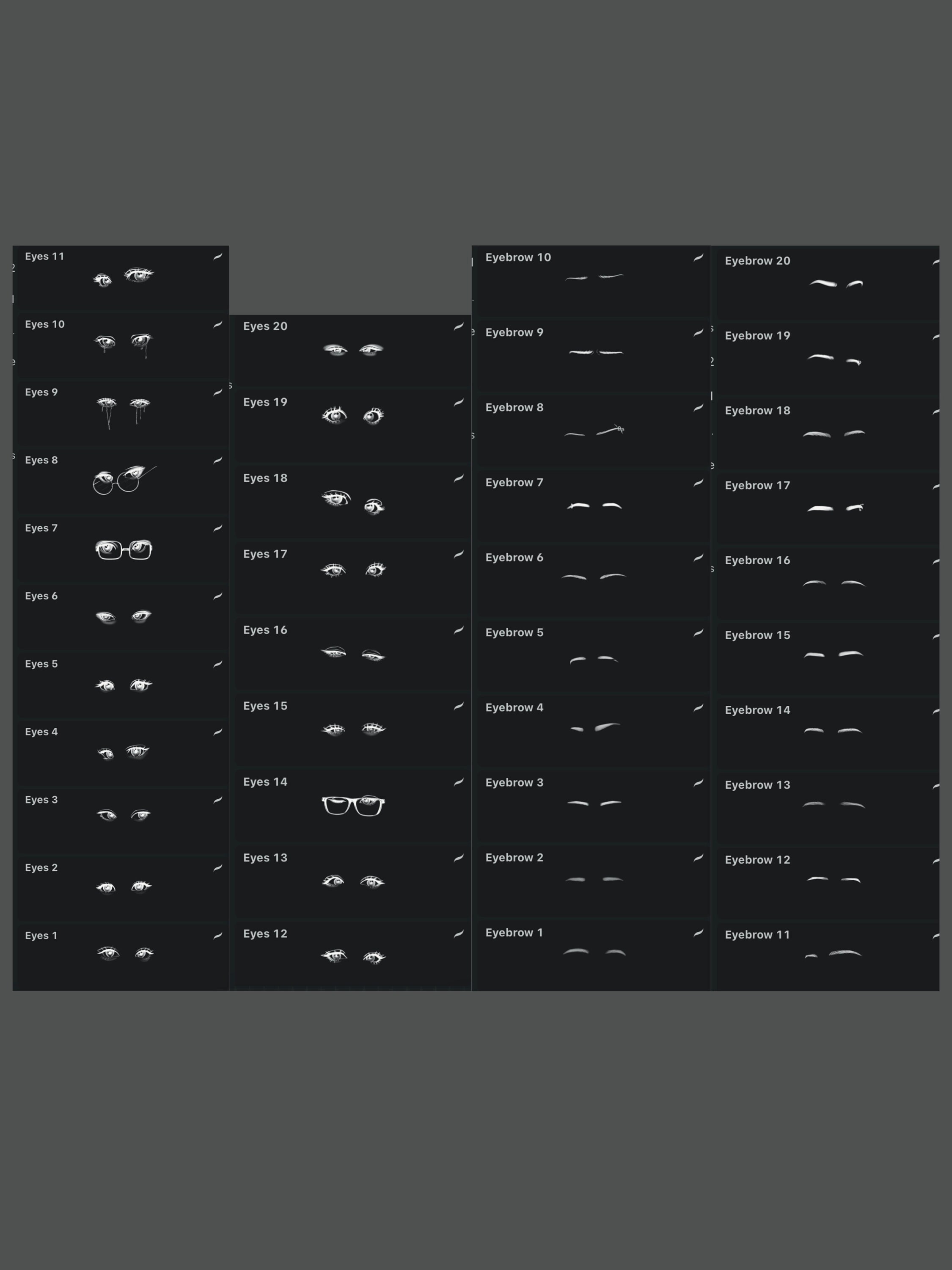 Procreate Anime Eyes Stamp, Cartoon Eyes for Procreate, Eyes Brushes ...
