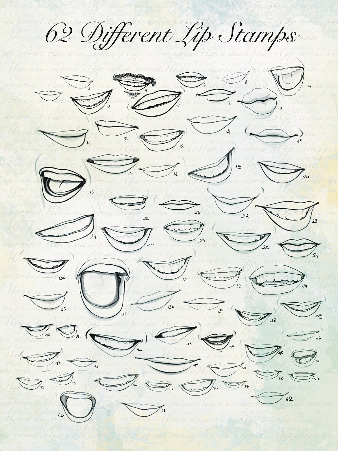 Procreate Lip Brush, Realistic Lip Stamps, Smile Stamp for Ipad ...