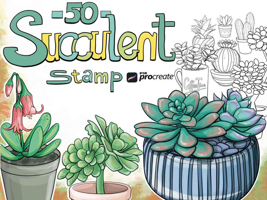 Succulent Stamp for Procreate, Cactus Stamp, Succulent Brush, Plant ...