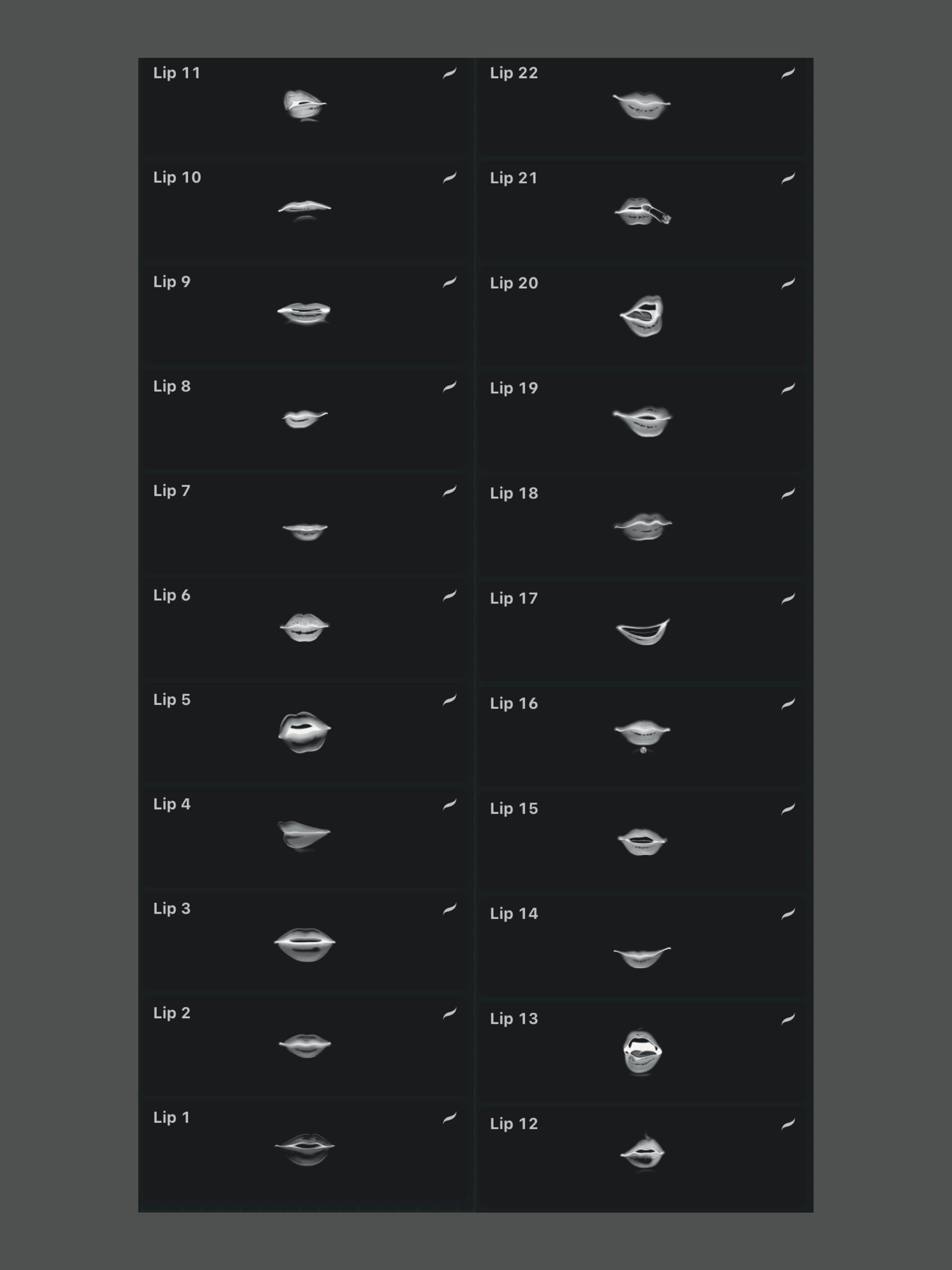 Anime Lips Stamp, Procreate Anime Lip Brushes, Lips Drawing for ...