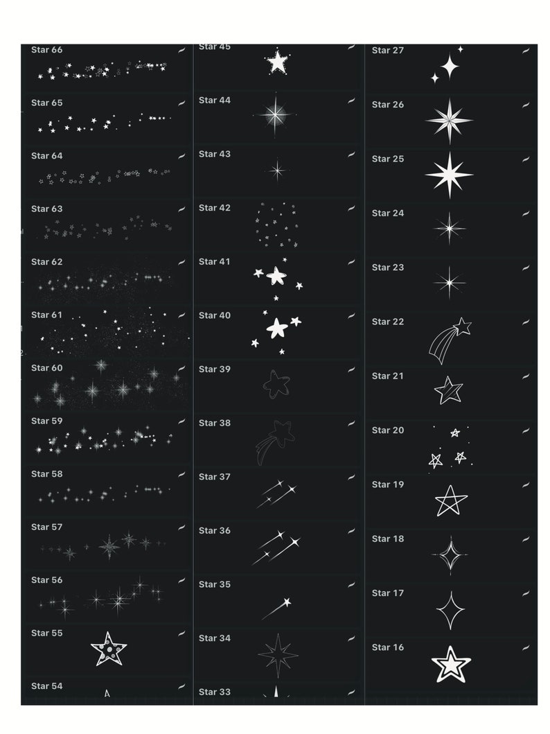 Procreate Star Stamps, Star Doodle Brushset, Star Stamp Brushes for ...