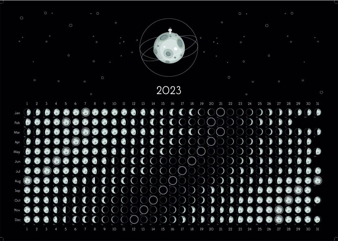 2023 Northern Hemisphere Calendar Color Black - Etsy