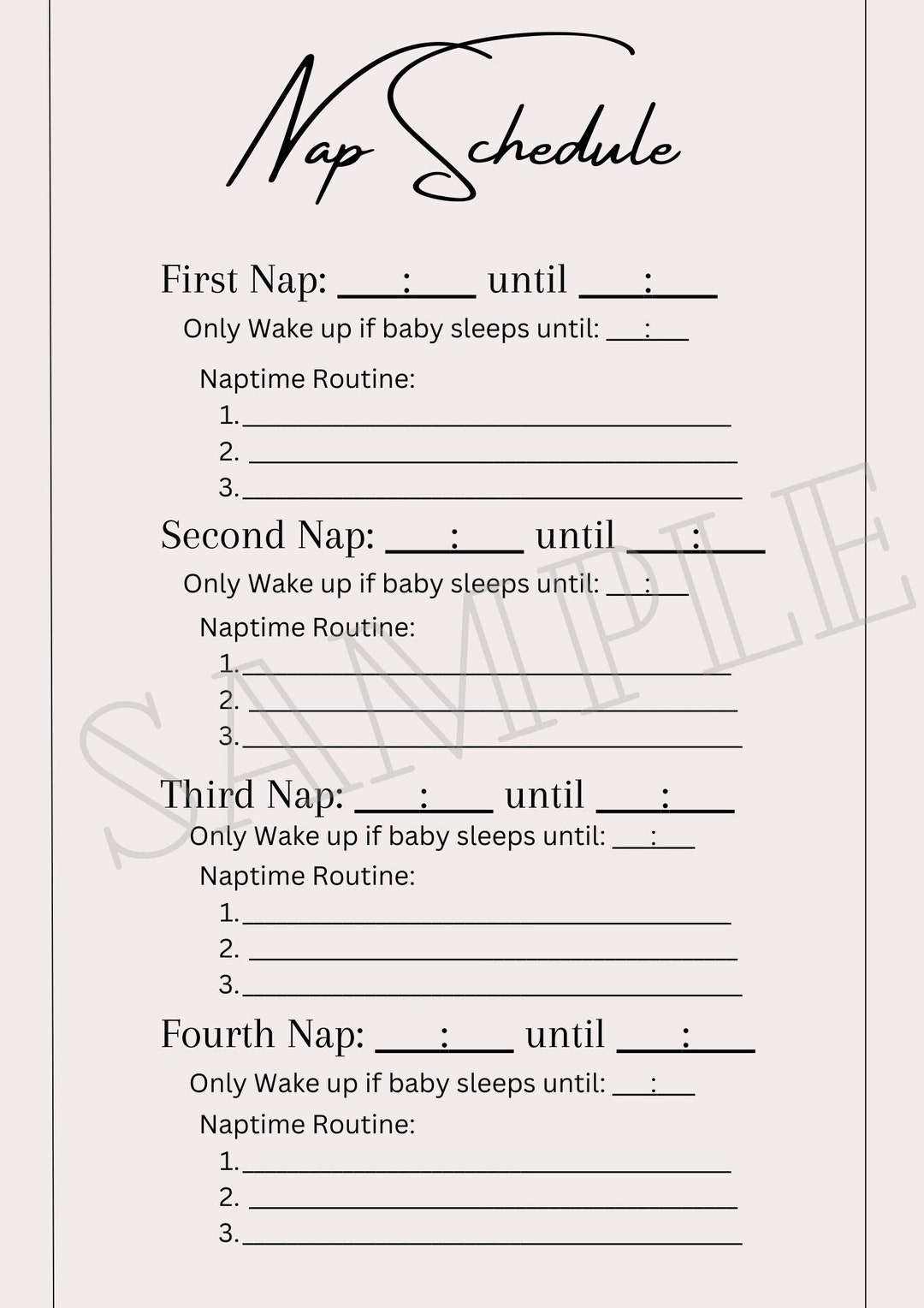 Custom Printable Nap Scheduler, Digital File, PDF, Daily Schedule, Nap ...