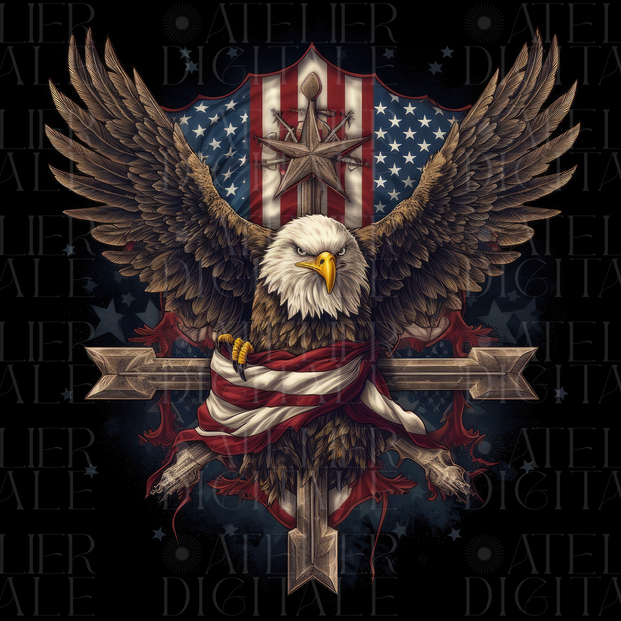 Eagle With American Flag Png, American Flag Png, Eagle Png, Eagle ...