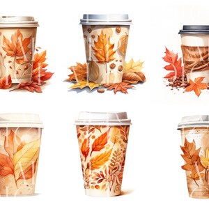 Watercolor Coffee Clipart, Cozy Autumn Clipart, Fall Clipart ...