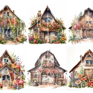 Boho Farmhouse Clipart Bundle Barn House Rustic Country - Etsy