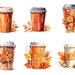 Watercolor Coffee Clipart, Cozy Autumn Clipart, Fall Clipart ...