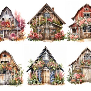 Boho Farmhouse Clipart Bundle Barn House Rustic Country - Etsy