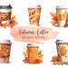 Watercolor Coffee Clipart, Cozy Autumn Clipart, Fall Clipart ...