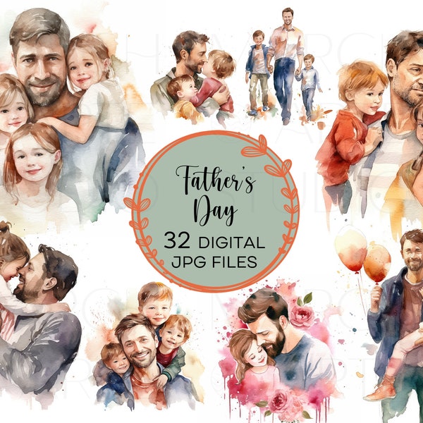 Father Daughter Watercolor Clipart - Etsy