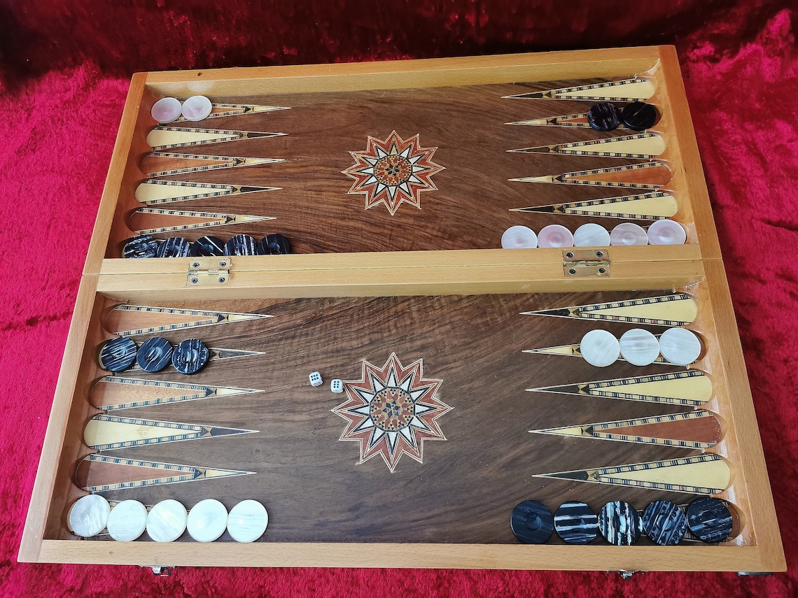 Vintage Disaigned Large Turkish Backgammon Chess,, Helena Wood Art ...