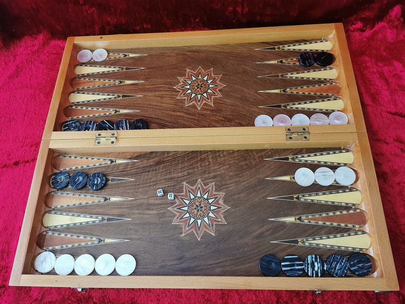 Vintage Disaigned Large Turkish Backgammon Chess,, Helena Wood Art ...