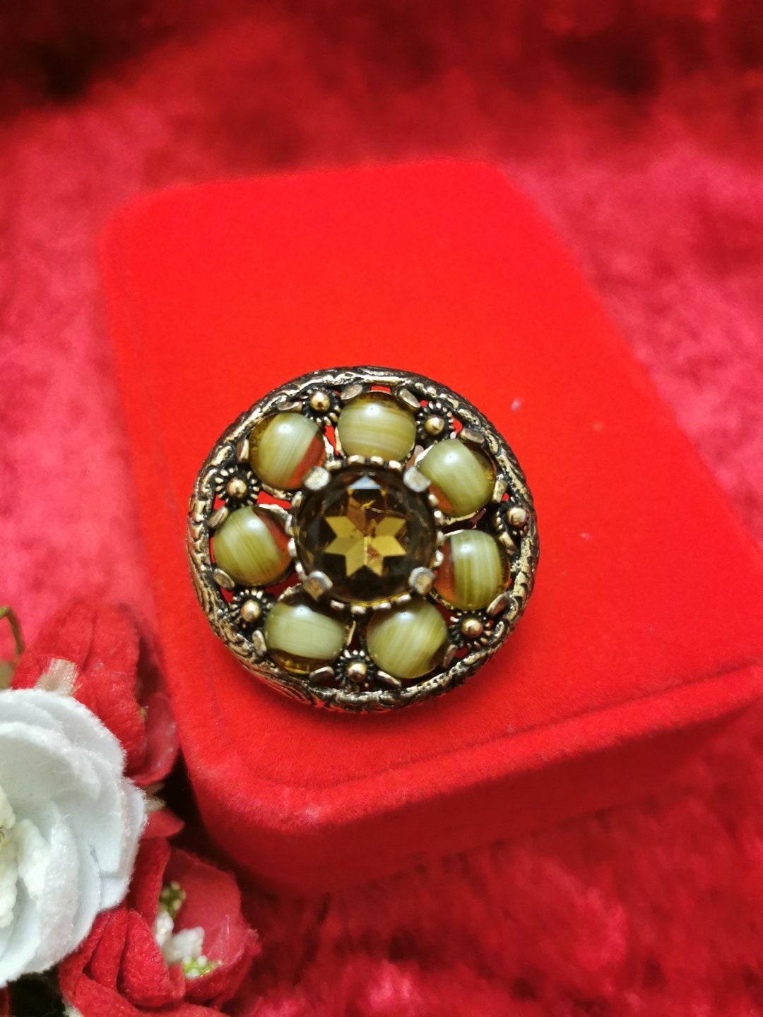 Vintage,, Miracle"scottish Costume Jewerly Pendant/brooch Green AGATE ...