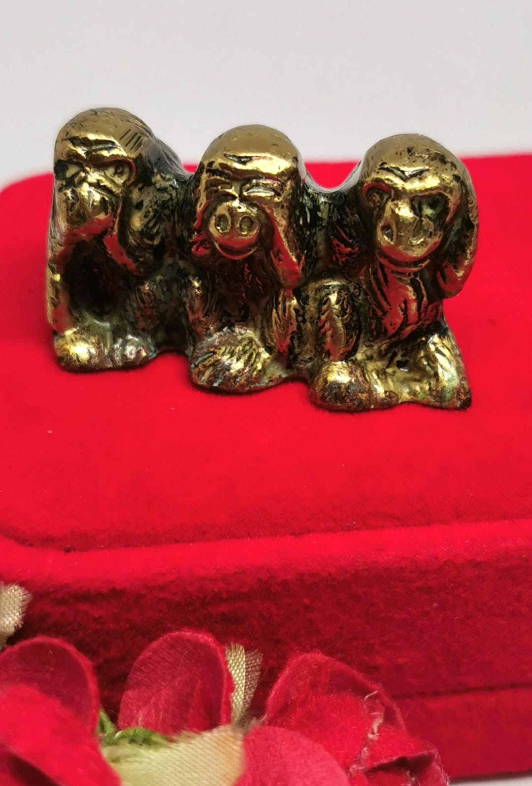 Vintage Solid Brass Three Monkeys,, Npaperweight Made in England 1960's ...