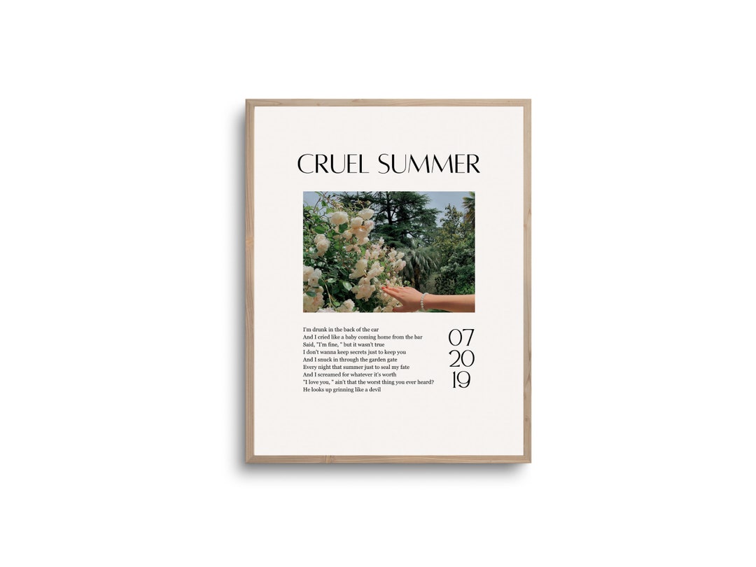 Cruel Summer Lyrics Print: Home Office Bedroom Decor (digital Download ...