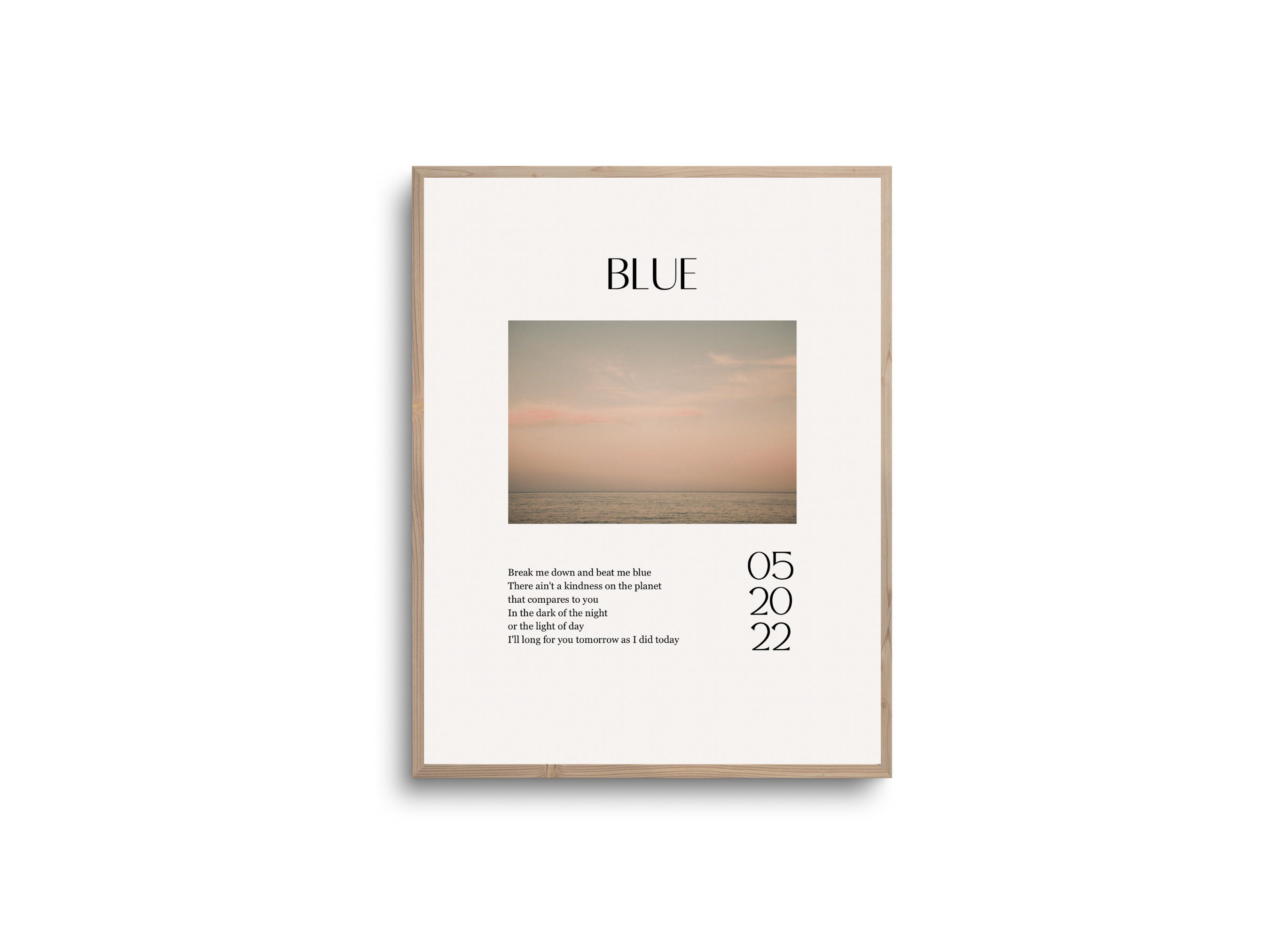 Blue Lyrics DIGITAL PRINT Printable Download Music Print for Home ...