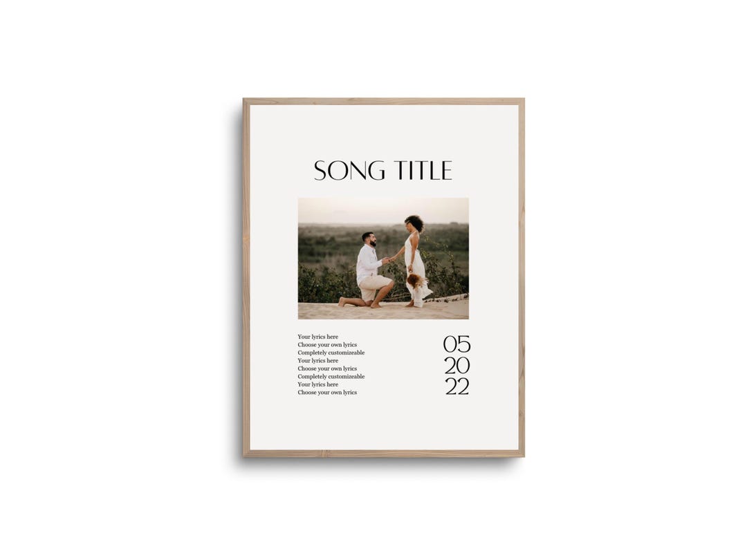 Custom Song Lyric Photo Print | Personalized Wedding Anniversary Gift ...