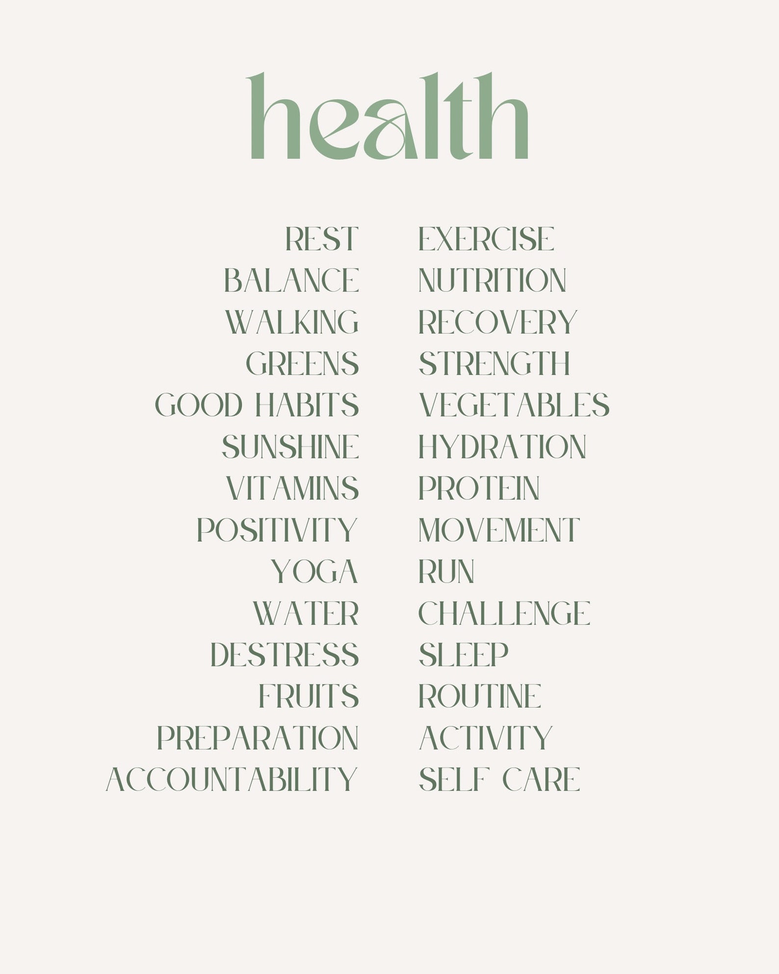 The Meaning of Health Digital Printable Downloadable Wall Decor Home ...