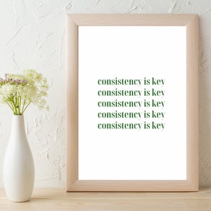 Consistency is Key Digital Printable Downloadable Wall Decor Home Decor ...
