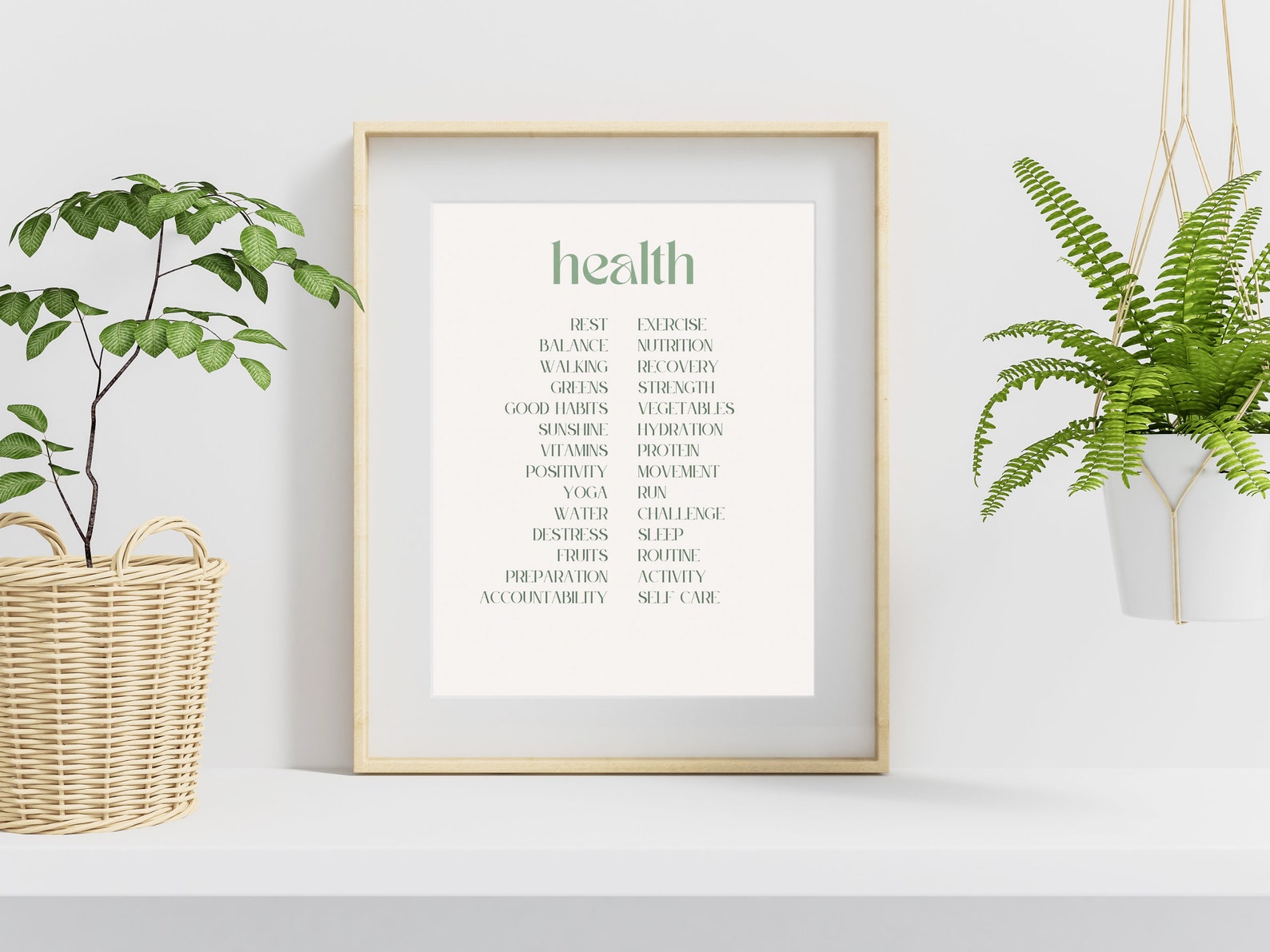 The Meaning of Health Digital Printable Downloadable Wall Decor Home ...